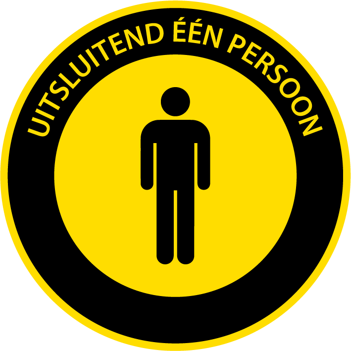 Corona sticker lift ‘Uitsluitend 1 persoon’ - menoor bewegwijzering