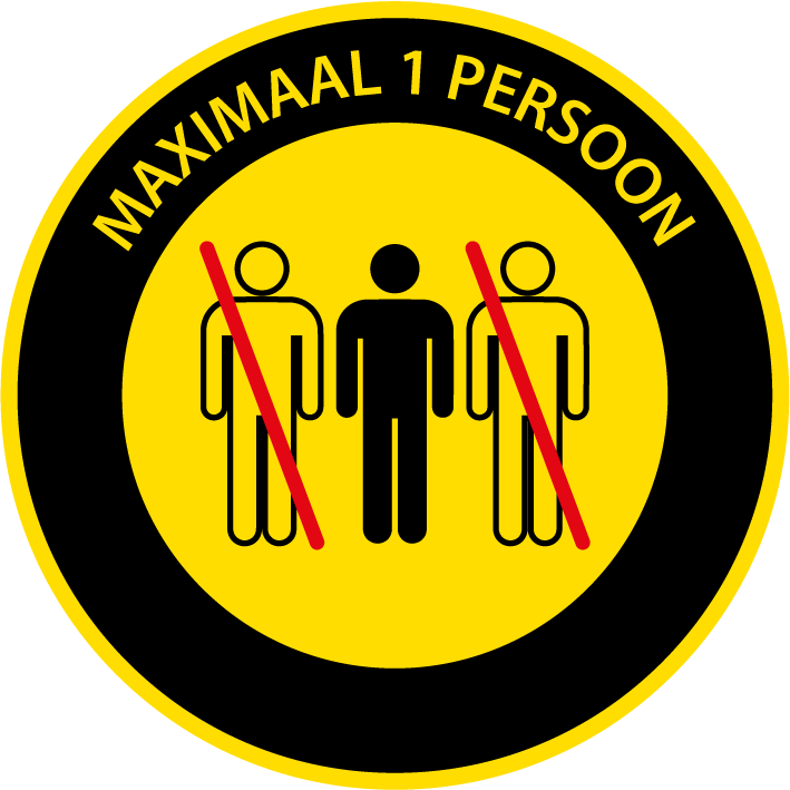 Corona sticker lift ‘Maximaal 1 persoon’ - menoor bewegwijzering